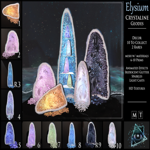 Second Life Marketplace - 3rd Eye // 6 Elysium Crystaline Geode